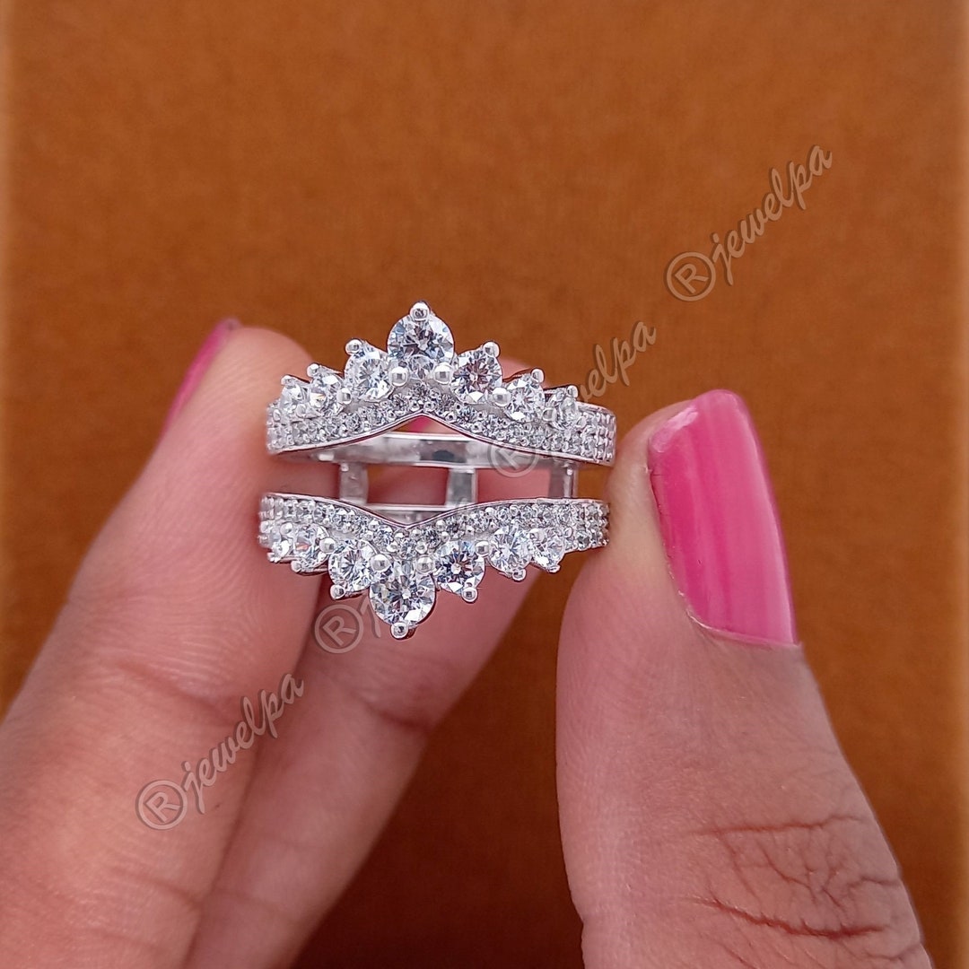 Lab Grown Diamond Engagement Ring Jacket Enhancer, 1.25 CT Lab Grown ...