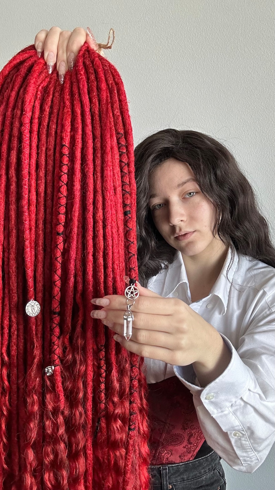 Synthetic Dreadlocks, Red Dreadlock Extension With Accessories, Boho ...