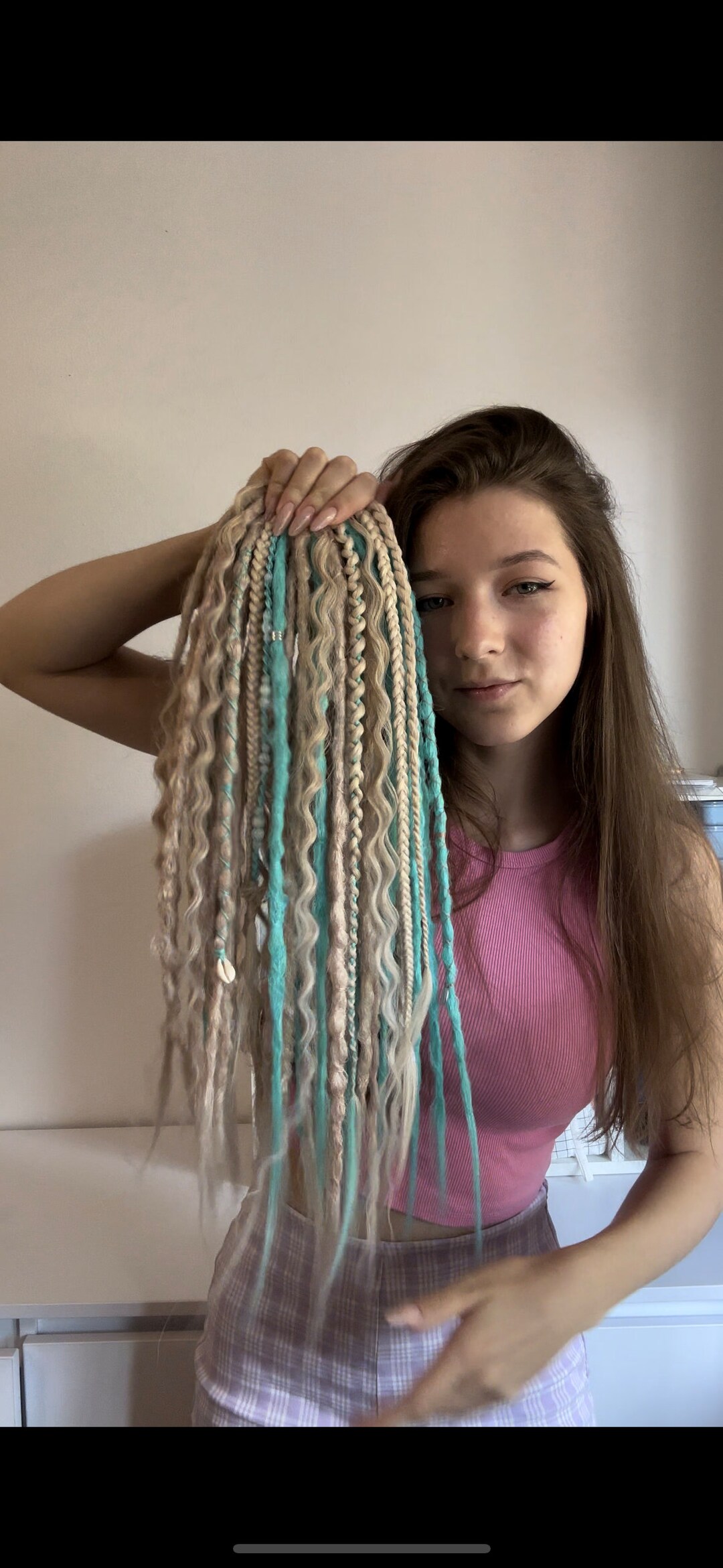 Blonde Dreads With Blue Accents and Silver Jewelry Temporary Dreads ...