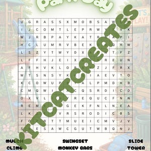Kids Day at the Park Word Search - Etsy