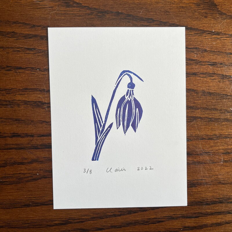 Flower Linocut - Etsy