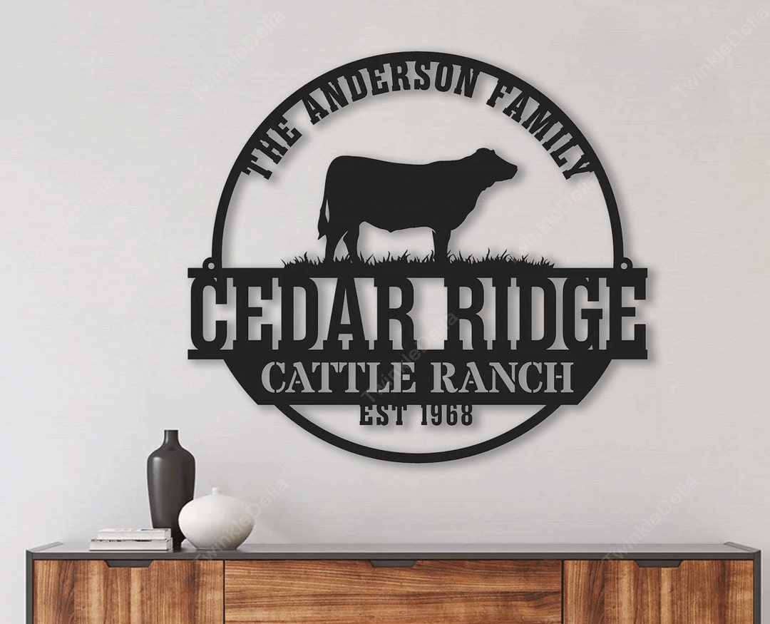 Personalized Metal Cow Sign Cattle Farm Sign With Custom Text - Etsy