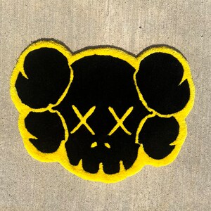 Kaws Face Black and Yellow - Etsy
