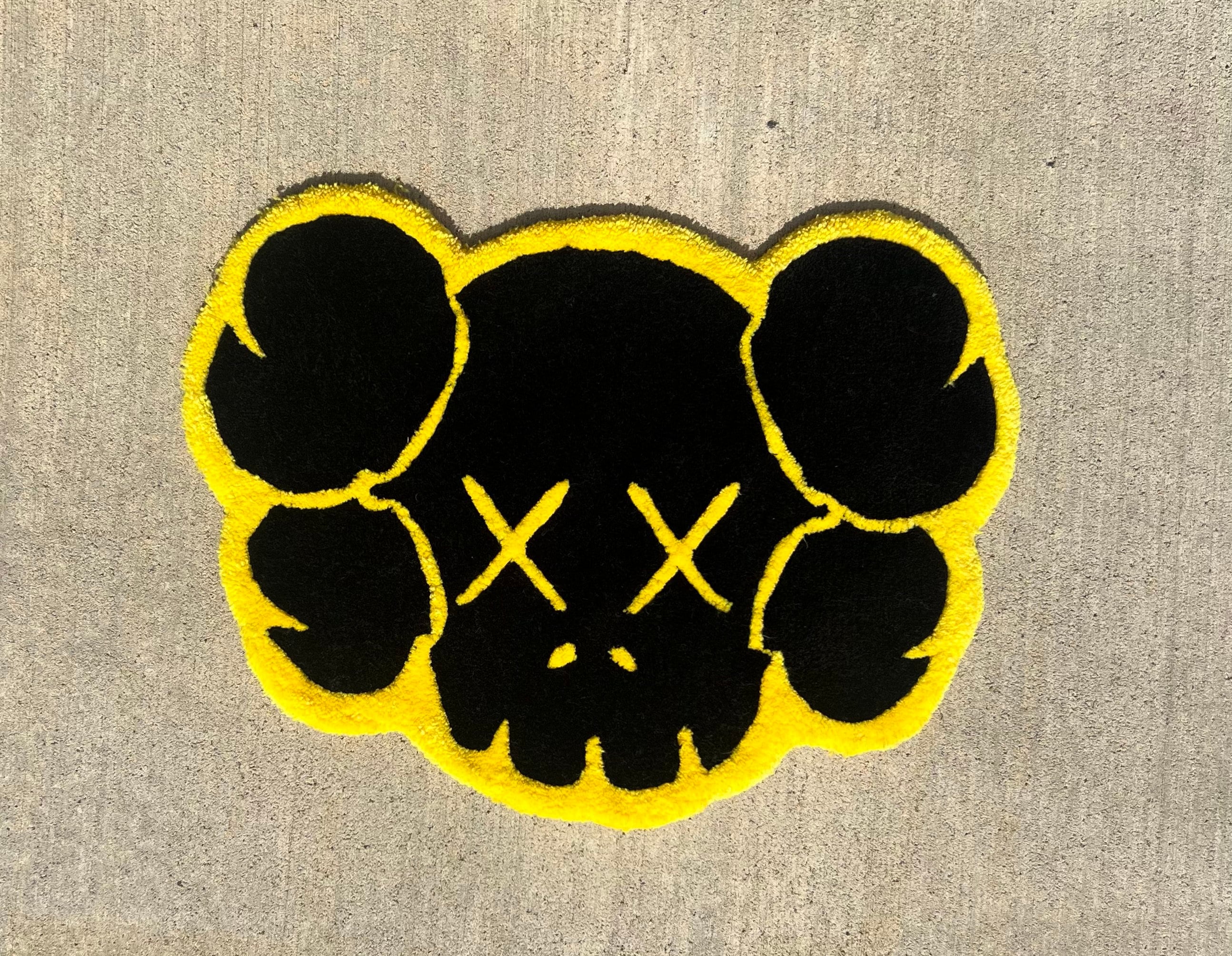Kaws Face Black and Yellow - Etsy