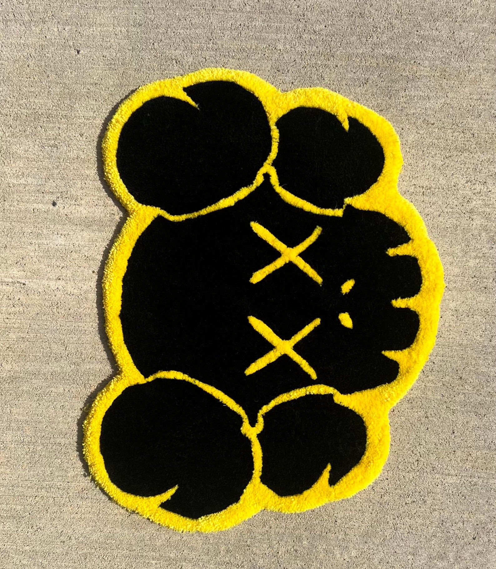 Kaws Face Black and Yellow - Etsy