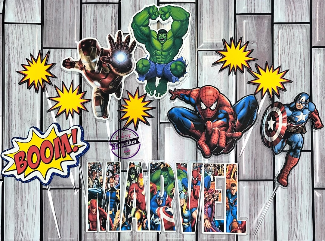 Marvel Cake Topper Marvel Marvel Custom Topper Party - Etsy