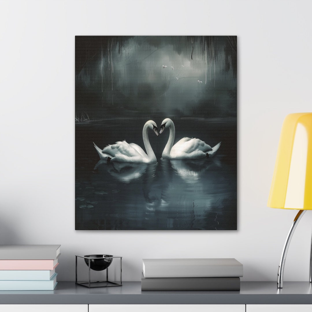 Dark Swans Canvas Print: Victorian Gothic Wall Art - Etsy