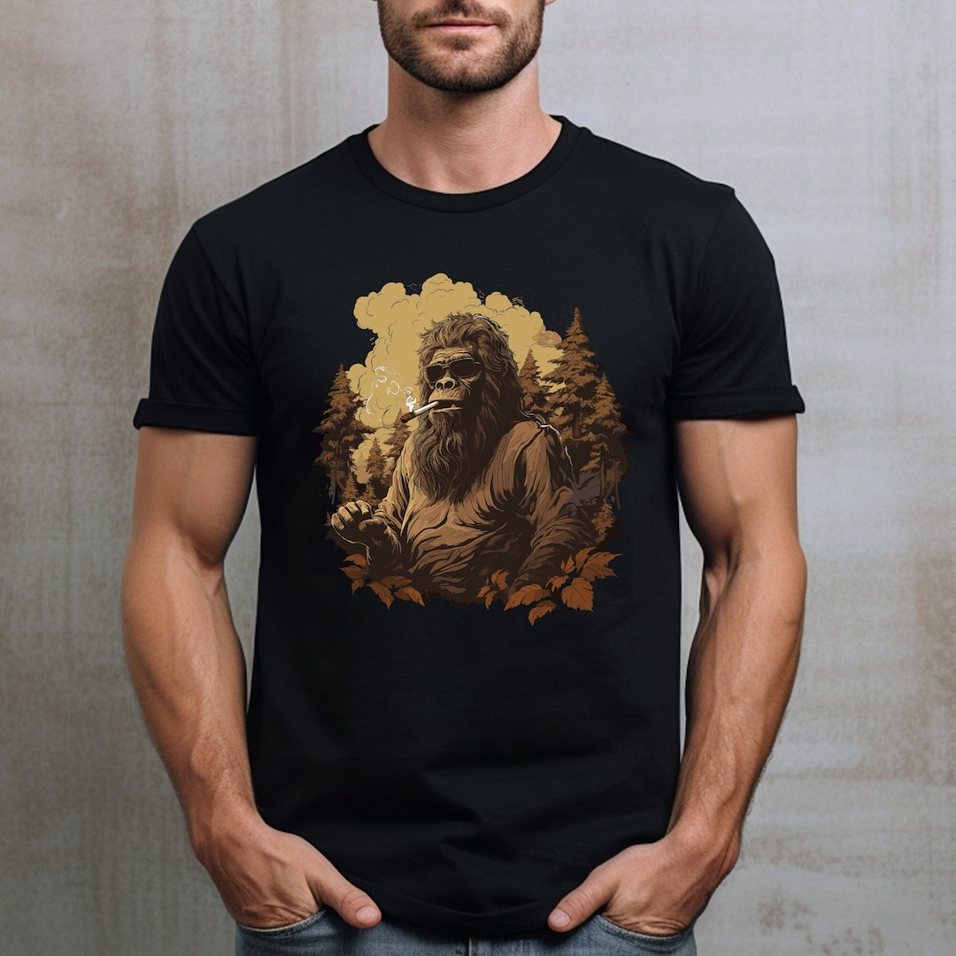 Bigfoot Smoking Shirt, Bigfoot Shirt, Sasquatch Shirt, Bigfoot Gift ...