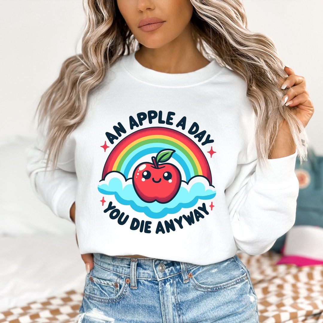 Apple A Day Dark Humor Sweater, Funny Sweater, Oddly Specific Sweater ...