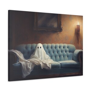 Ghost on Couch Wall Art Halloween Decor Gothic Art Dark Academia ...