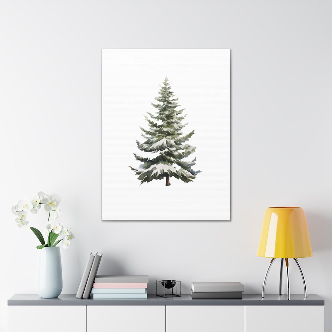 Christmas Tree Canvas Art, Evergreen Tree Print, Christmas Decor ...