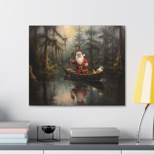 Cajun Santa Canvas: Vintage Bayou Christmas Wall Art - Etsy