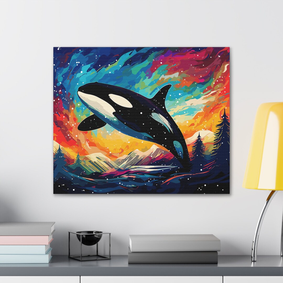 Orca Whale Wall Art Pop Art Coastal Art Orca Print Whale Canvas Art ...