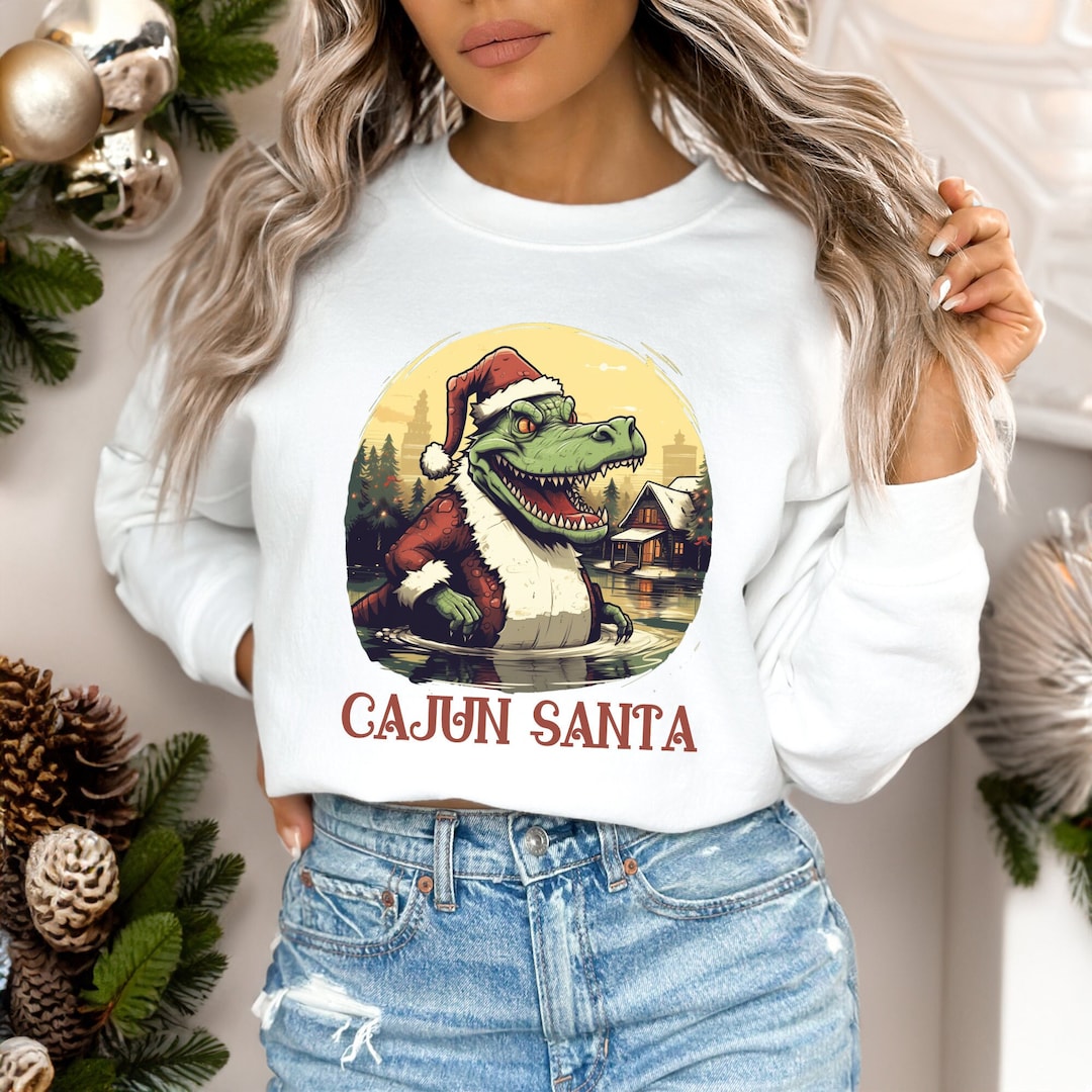 Cajun Santa Sweater, Heaux Heaux Heaux Shirt, Lousiana Christmas ...