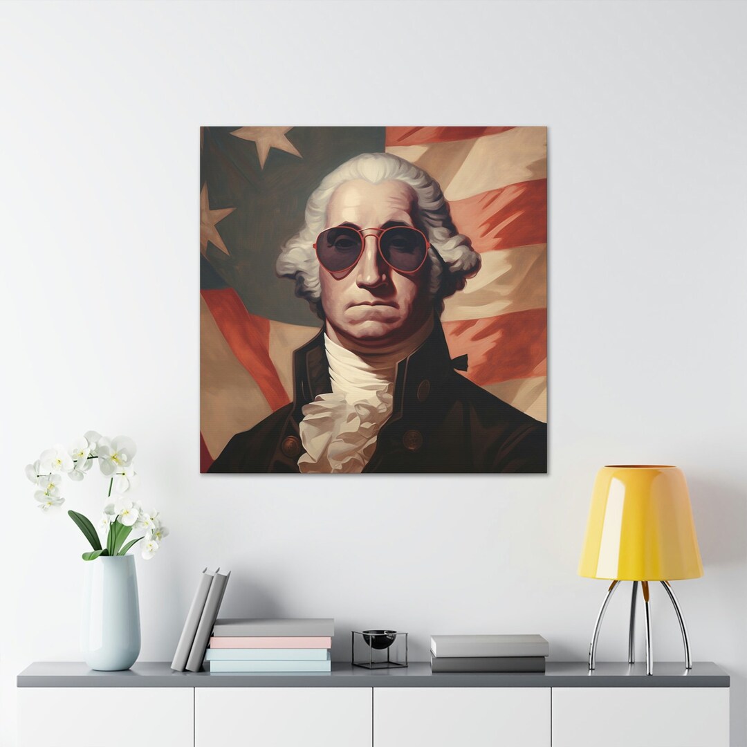 George Washington Wearing Sunglasses Wall Art George Washington Art ...