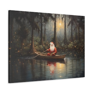 Cajun Santa Canvas Wall Art: Bayou Christmas Holiday Decor - Etsy