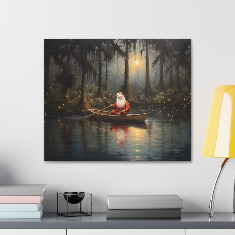 Cajun Santa Canvas Wall Art: Bayou Christmas Holiday Decor - Etsy