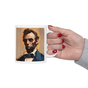 Abraham Lincoln Sunglasses Coffee Mug 11 Oz Funny America Mug Abraham ...