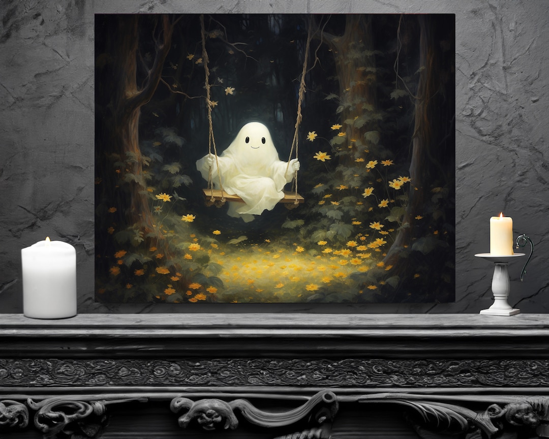 Ghost Swing Wall Art Halloween Decor Gothic Art Dark Academia Haunting ...