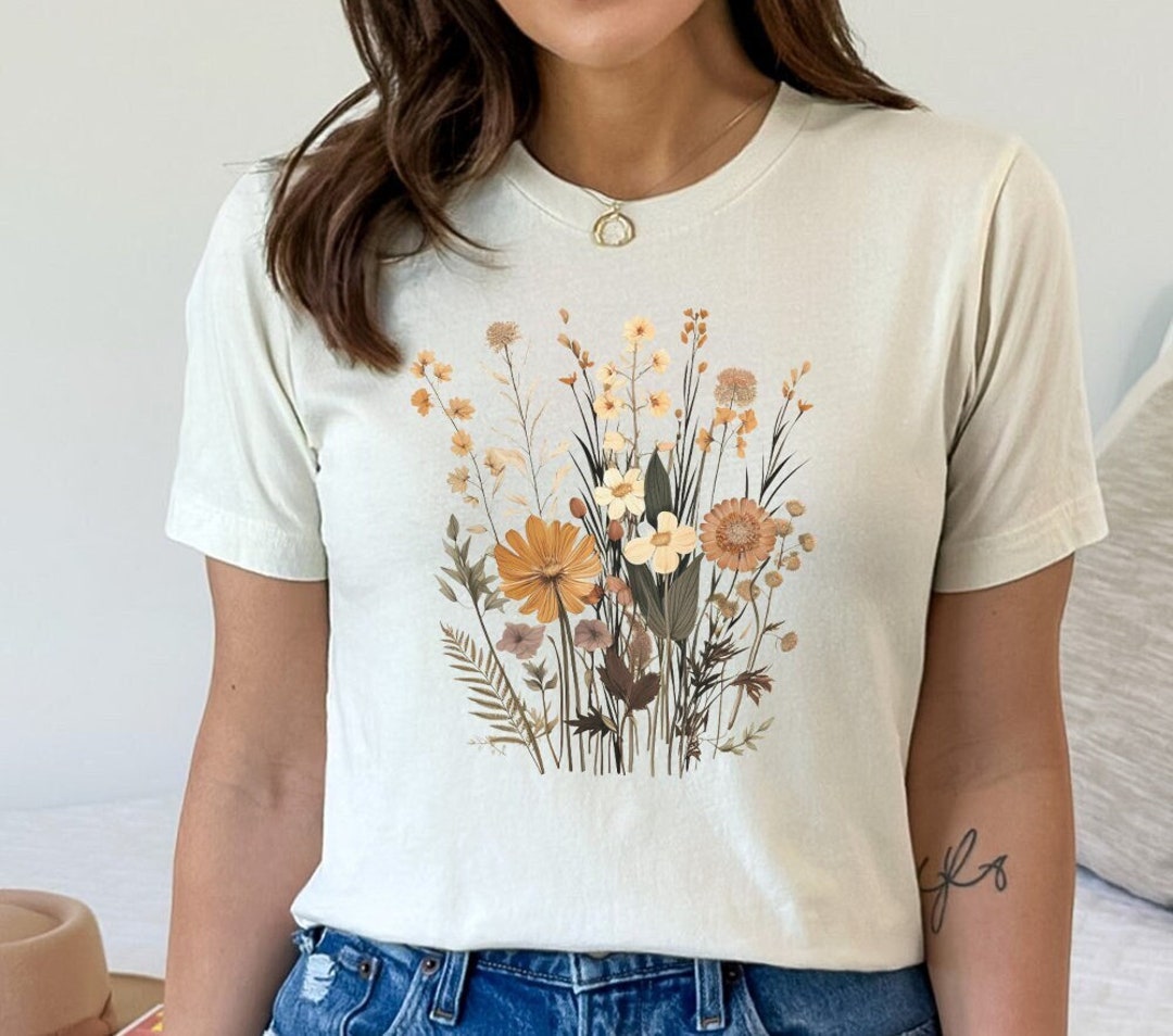 Wildflower Shirt, Botanical Shirt, Vintage T-shirt, Flower T-shirt ...