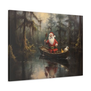 Cajun Santa Canvas: Vintage Bayou Christmas Wall Art - Etsy