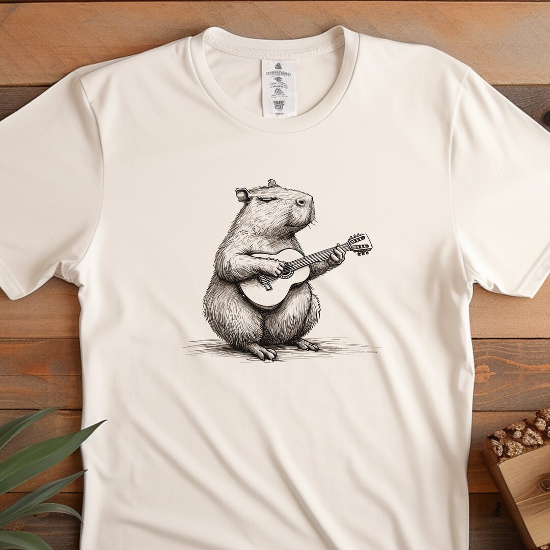 Guitar Capybara Shirt, Capybara Shirt, Capybara Lover Gift, Funny ...