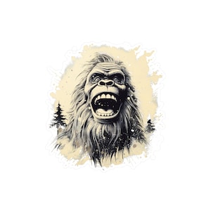 Bigfoot Smiling Vinyl Decal, Bigfoot Sticker, Sasquatch Decal, Car ...