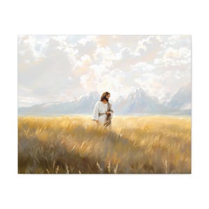 Jesus Gathering the Wheat Canvas, Jesus Painting, Easter Painting ...