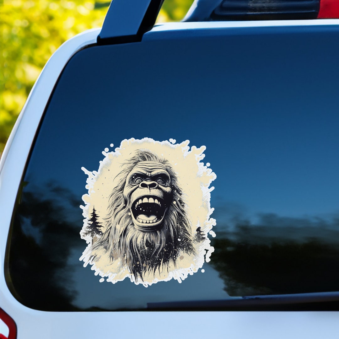 Bigfoot Smiling Vinyl Decal, Bigfoot Sticker, Sasquatch Decal, Car ...