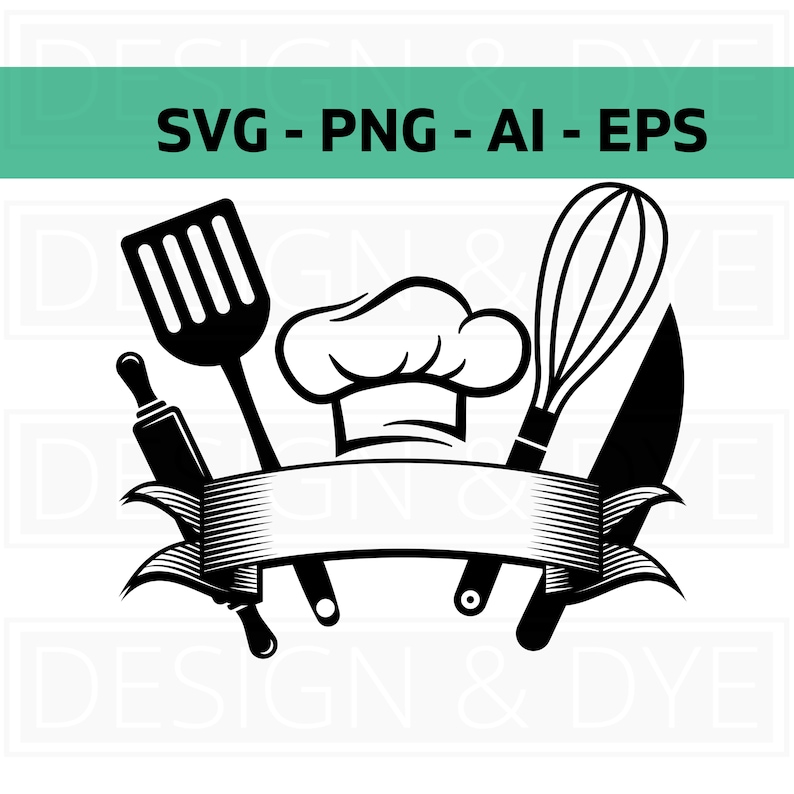 Chef Tools SVG: Restaurant Logo, Cooking Clipart (digital Download ...