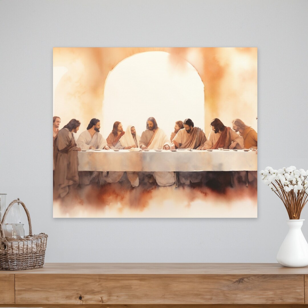 The Last Supper Watercolor Canvas Art: Christian LDS Easter Decor - Etsy