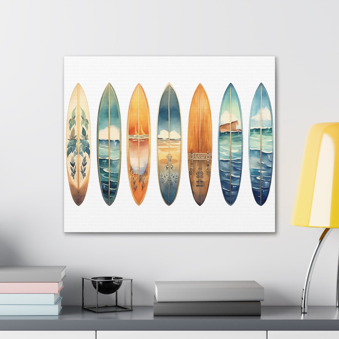 Surfboard Wall Art Surfboard Canvas Wall Art Surfboard Home Decor ...