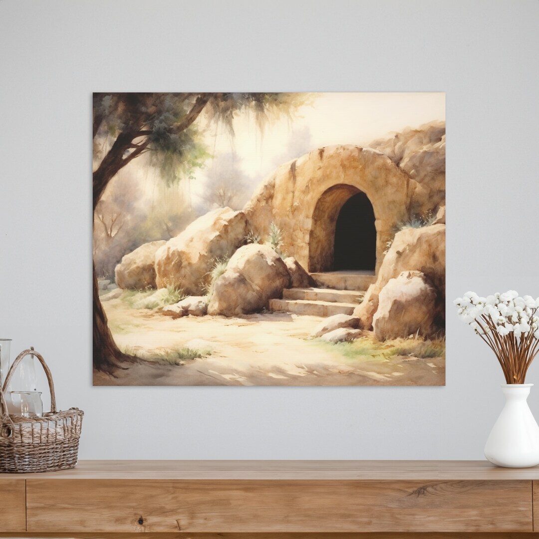The Tomb is Empty Canvas: Christian Easter Wall Art - Etsy