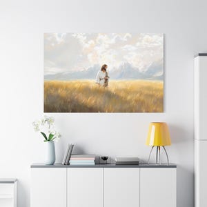 Jesus Gathering the Wheat Canvas, Jesus Painting, Easter Painting ...