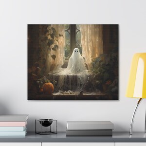 Ghost in Window Wall Art Halloween Decor Gothic Art Dark Academia ...