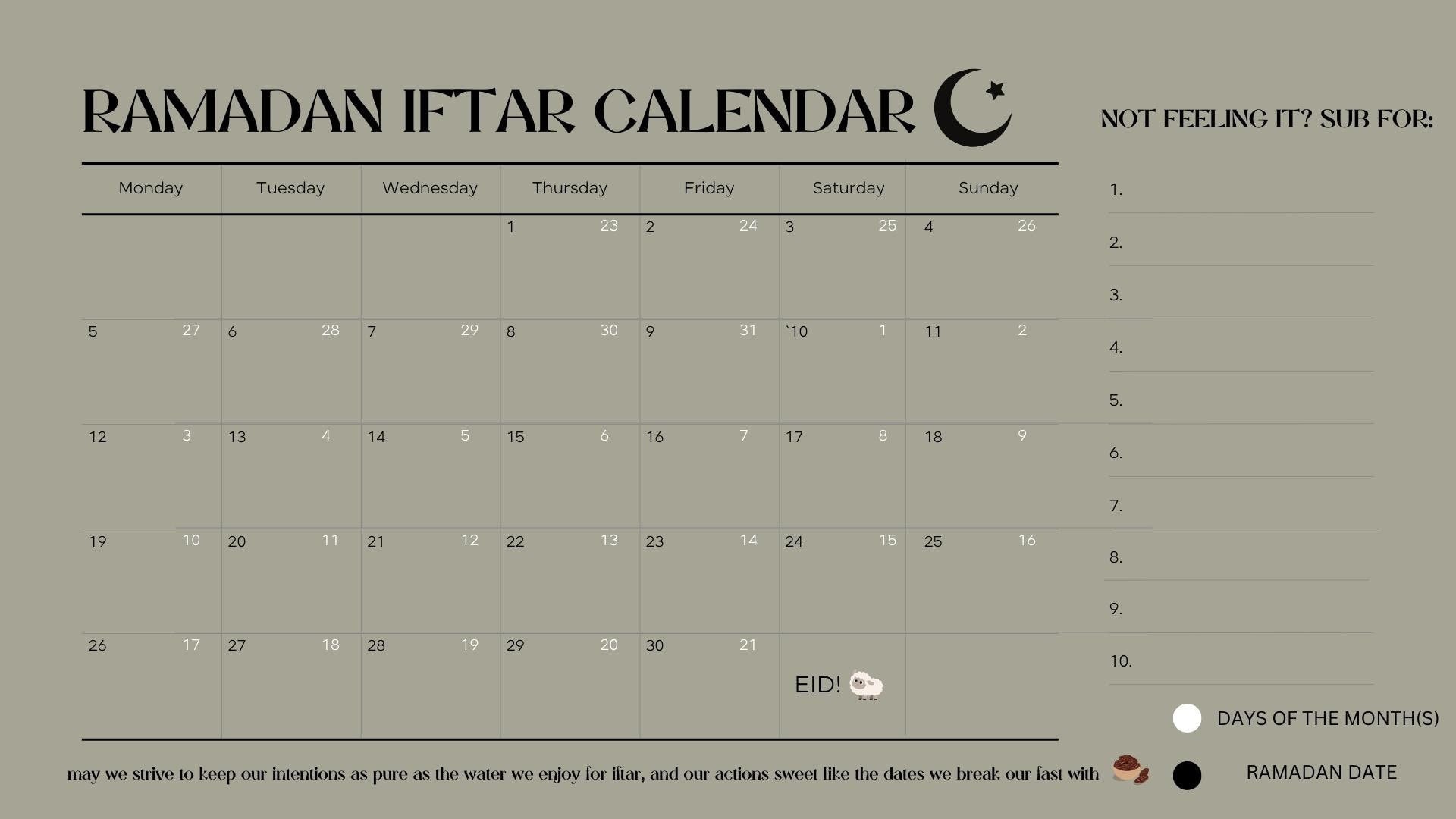 2023 RAMADAN IFTAR CALENDAR - Etsy