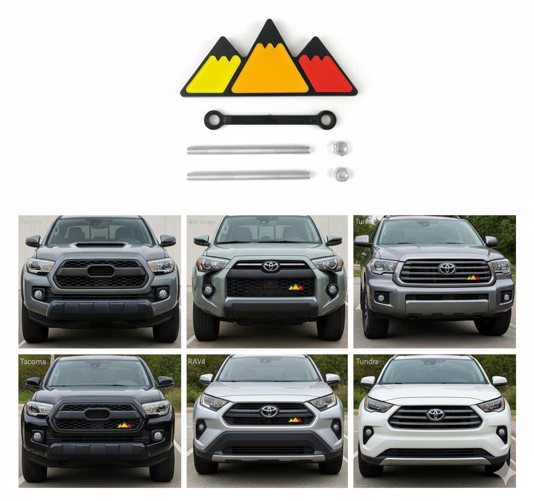 Mountain Peak Heritage Grille Badge for Toyota Tacoma 2016-2023, Tri ...