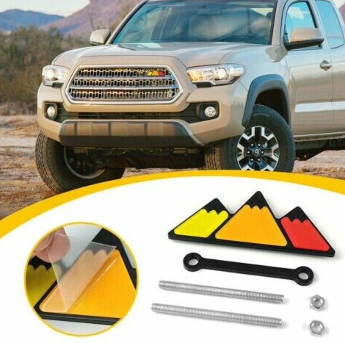 Tri-color Grille Badge Emblem for 2016-2023 Toyota Tacoma TRD 4runner ...