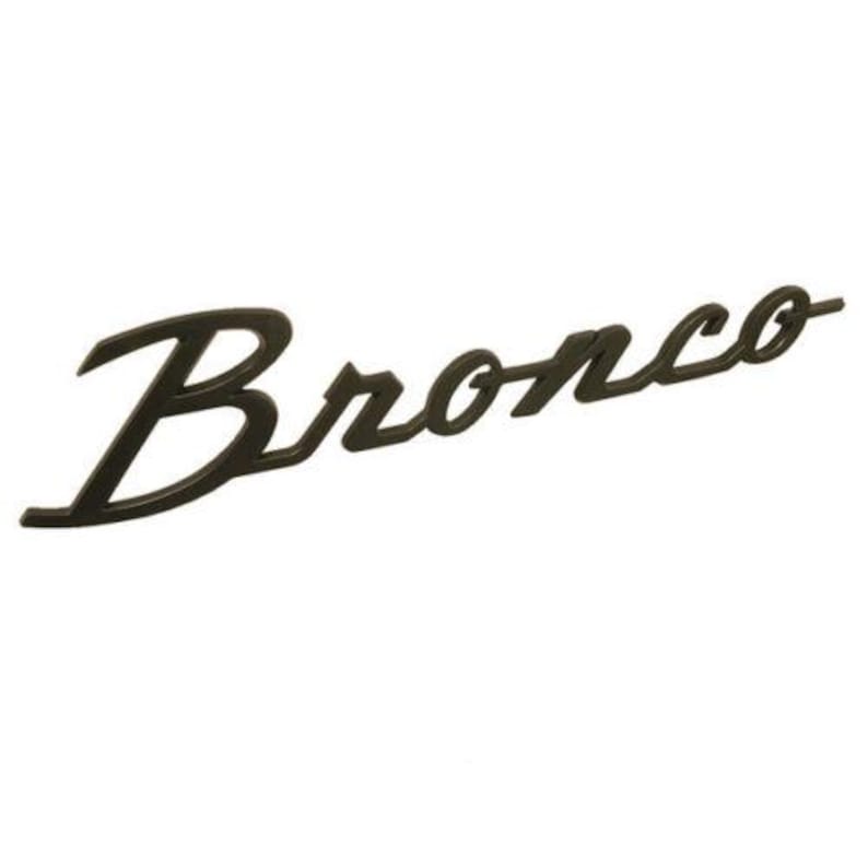 Bronco Emblem Matte Black Badge Classic Script - Etsy