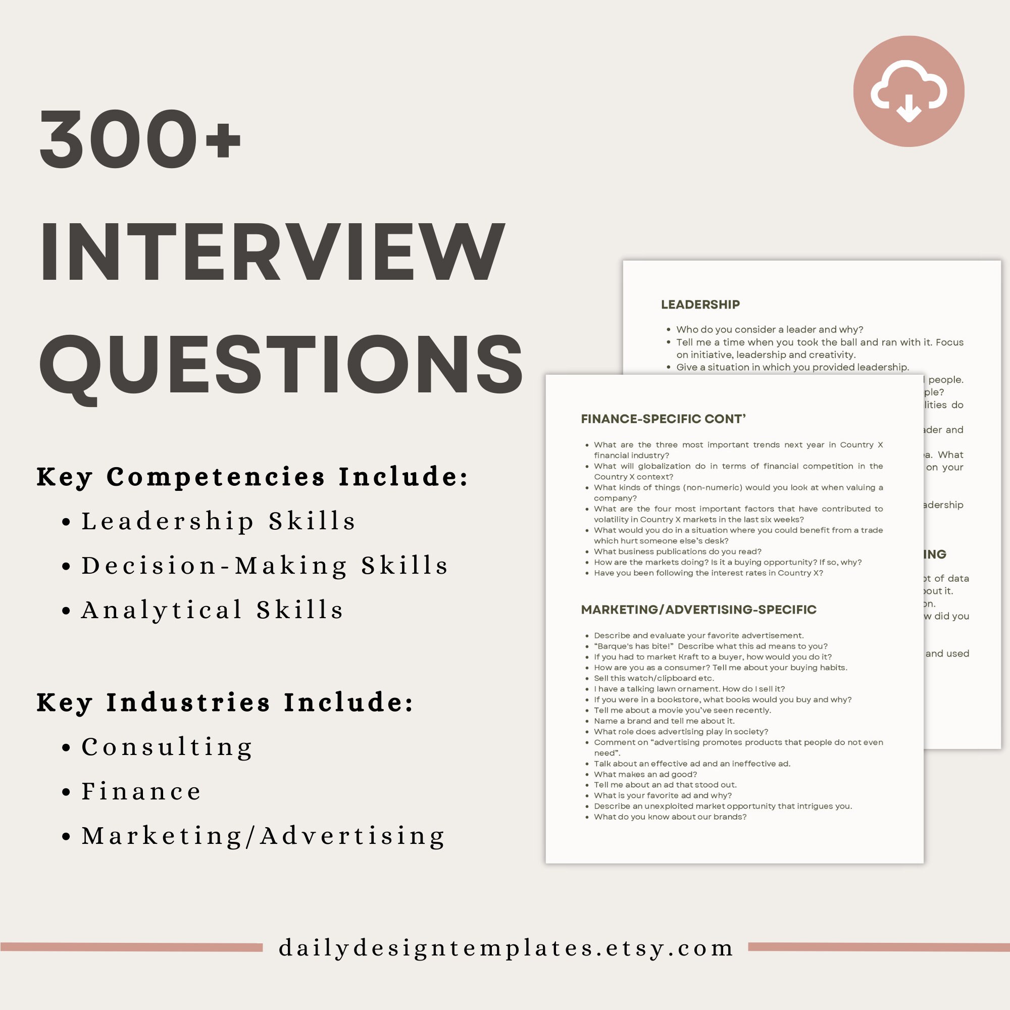 Comprehensive Interview Question Bank: 300+ Questions - Etsy