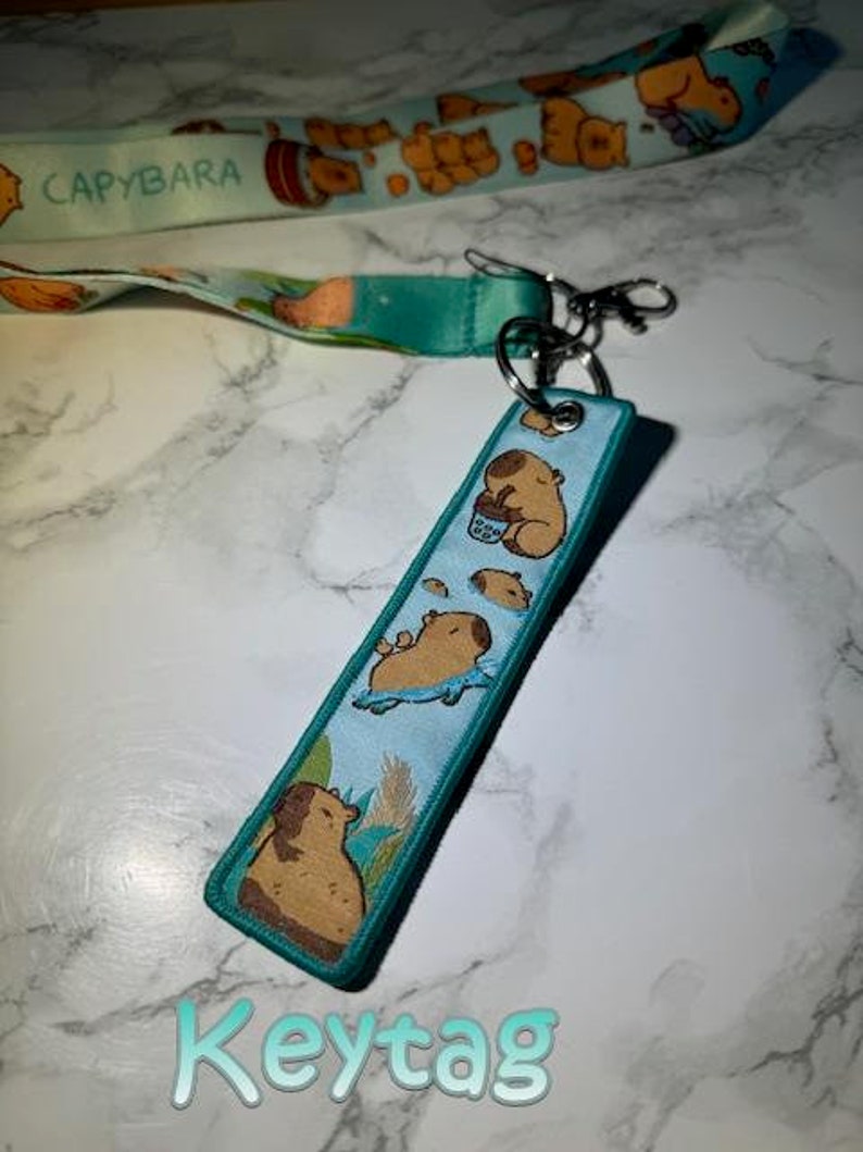 Capybara Lanyard + Keytag - Etsy