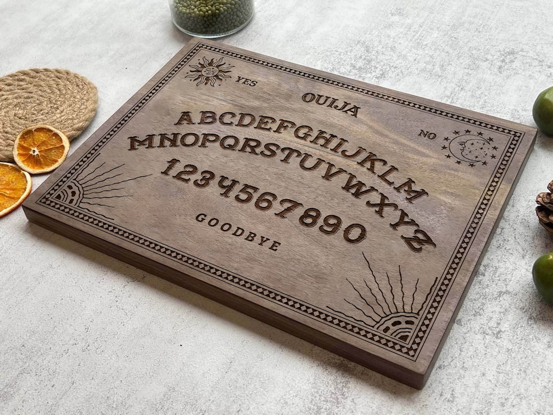 Wooden Ouija Engraved Cutting Board, Wooden Spirit Board, Engraved ...