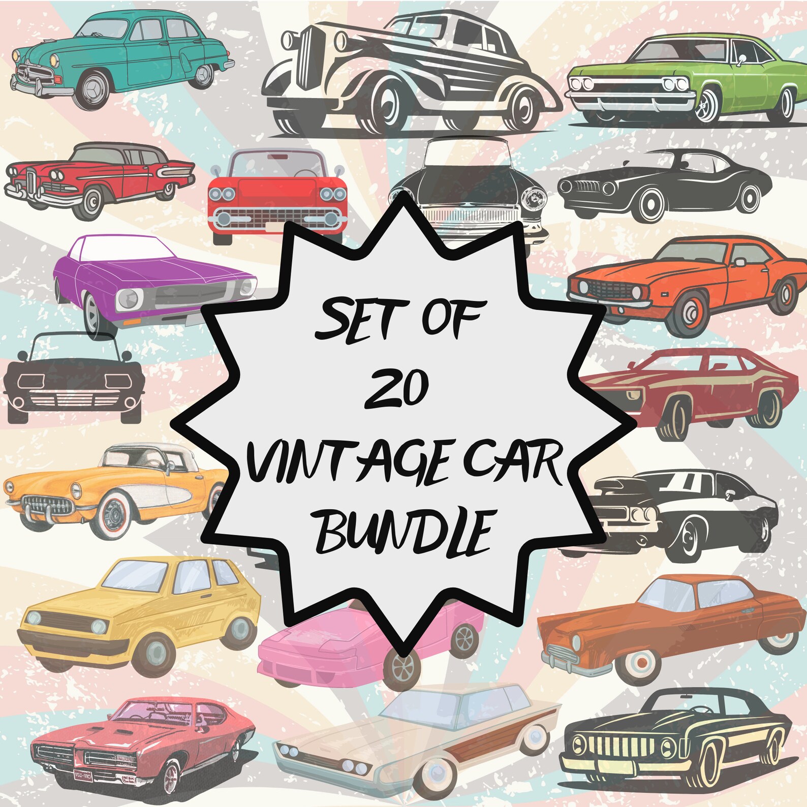 Vintage Classic Car Svg Bundle 1983 Vintage Car Svg Clipart - Etsy