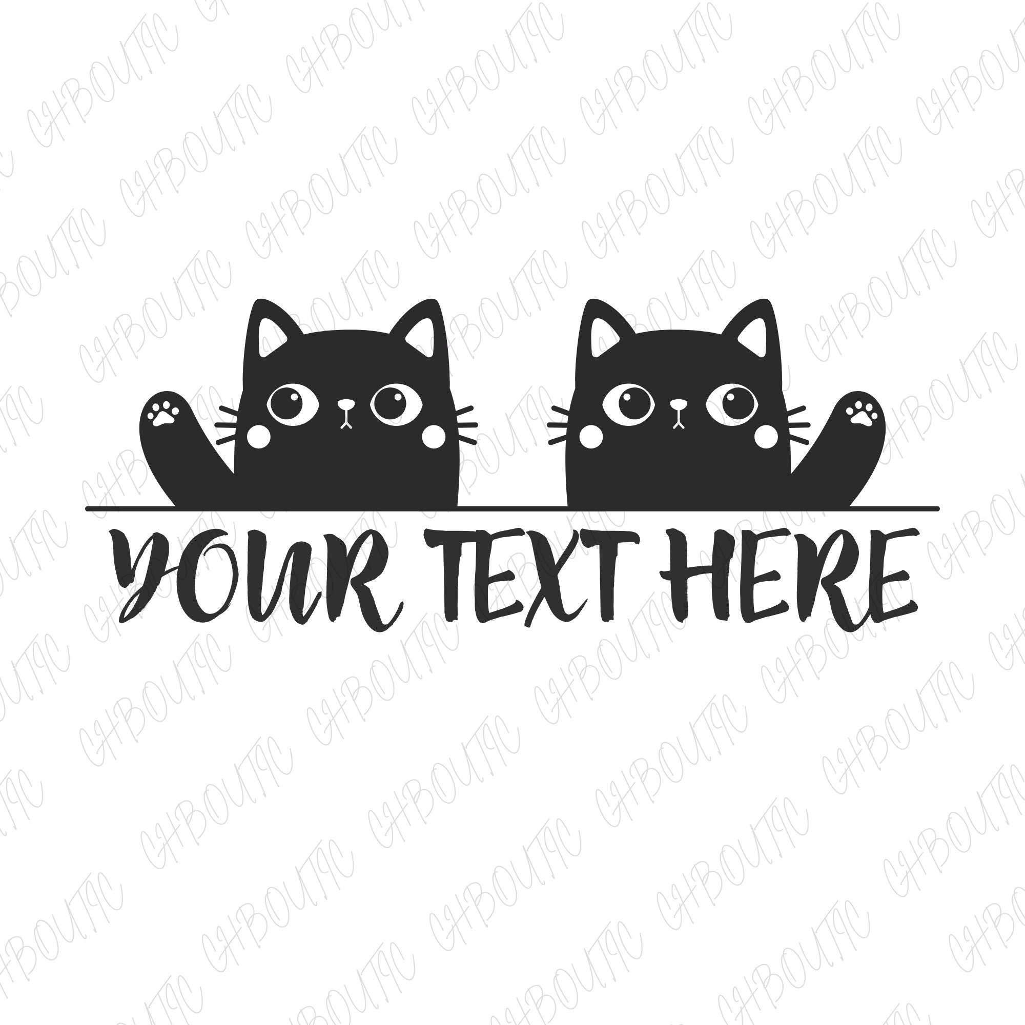 Cat Svg Cute Cat Svg Kitten Split Svg Monogram Svg Etsy