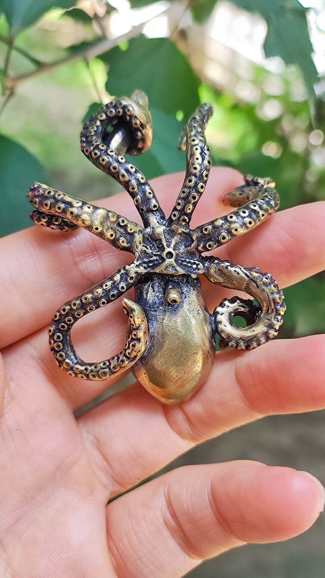 Copper Art Ferocious Cute Copper Octopus Statue , Sea Anmimal Sculpture ...