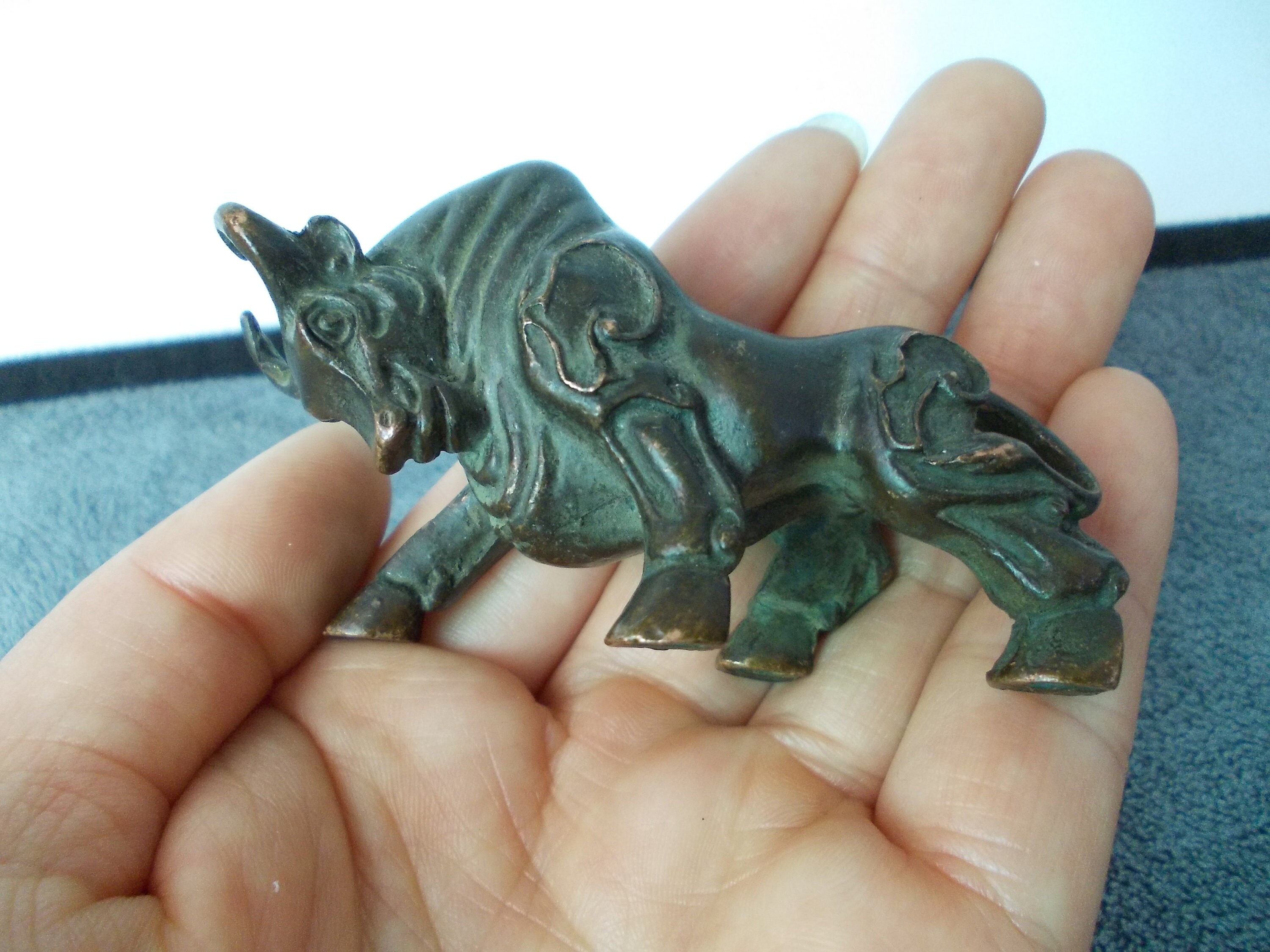 Copper Art Red Copper Ox Bull Statue Wild Anmimal Sculpture - Etsy