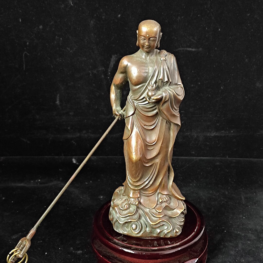 Pure Brass Ksitigarbha Bodhisattva Standing Posture Dizang Pusa Brass ...