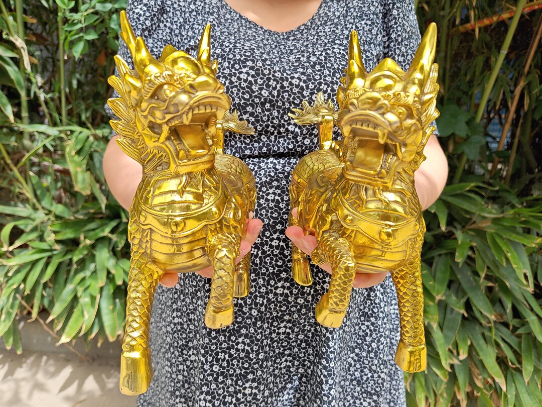 Ancient China Copper Gilt Fengshui Animal Pixiu Beast Wealth Bixie ...