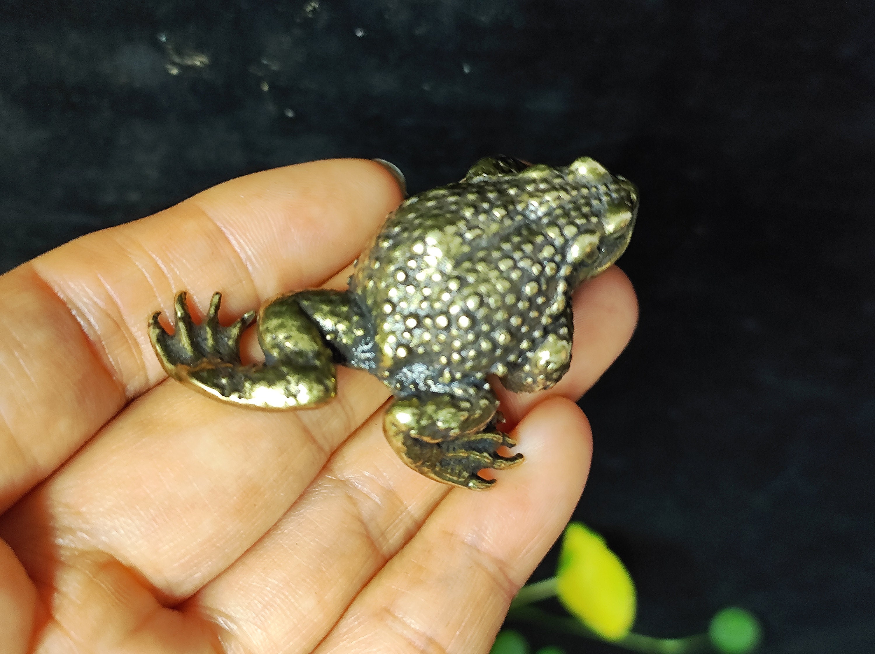 Copper Art Ferocious Brass Toad Statue, Wild Anmimal Sculpture, Small ...