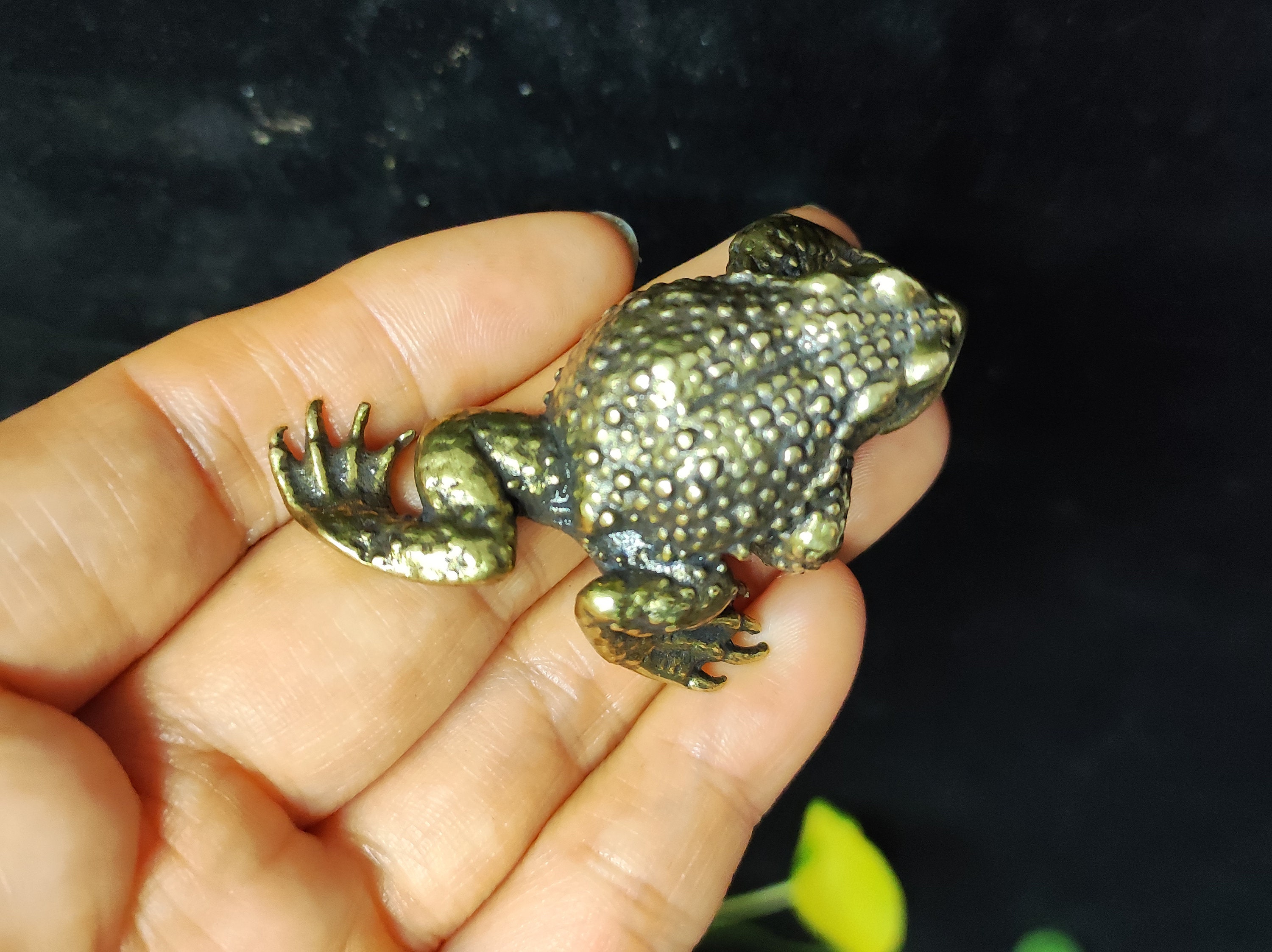 Copper Art Ferocious Brass Toad Statue, Wild Anmimal Sculpture, Small ...